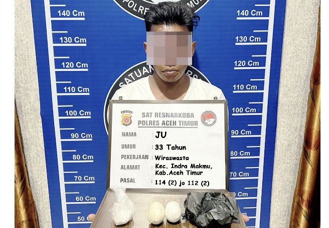 Warga Aceh Timur Gagal Selundupkan Sabu dari Malaysia