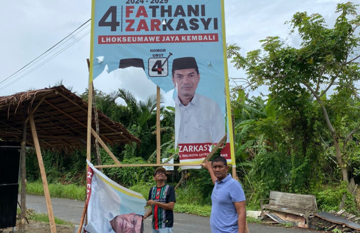 Alat Peraga Kampanye Fazar Diduga Dirusak OTK