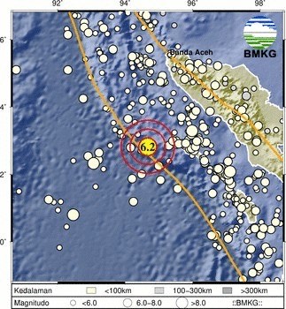 Gempa Magnitudo 6,2 Guncang Simeulue, Tak Berpotensi Tsunami