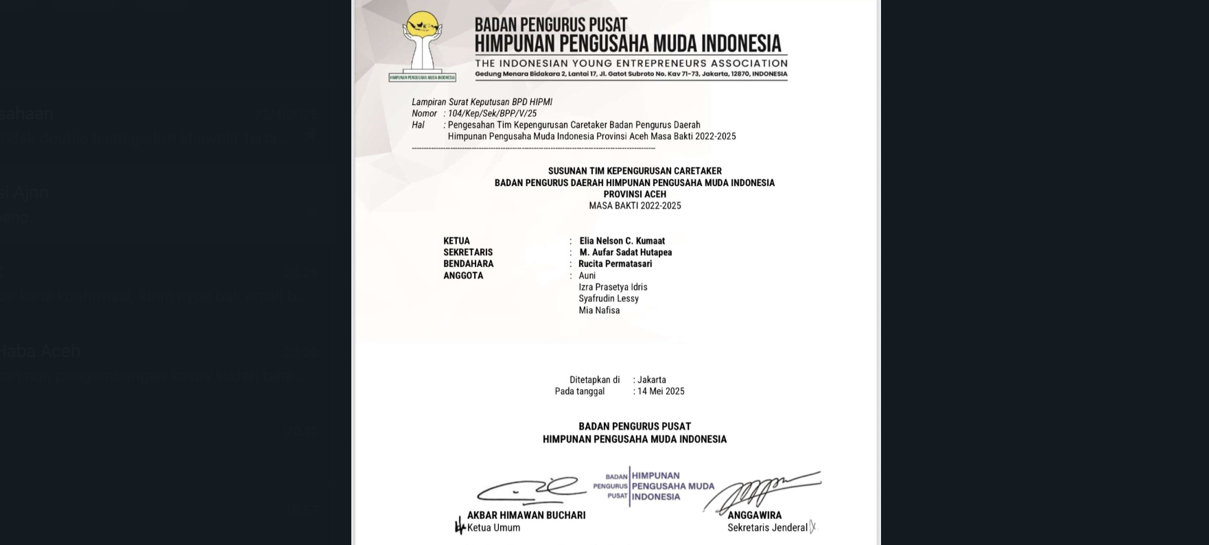 HIPMI Aceh Deadlock, BPP HIPMI Tunjuk Tim Caretaker