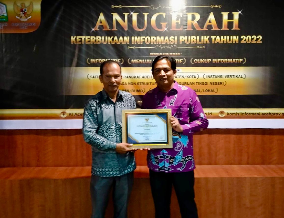Pemko Sabang Raih Penghargaan Keterbukaan Informasi Publik Tahun 2022